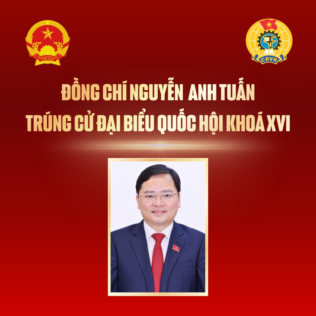 Đồng chí Nguyễn Anh Tuấn - Chủ tịch Tổng LĐLĐ Việt Nam trúng cử Đại ...